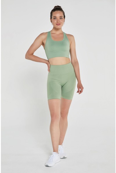 Jerf Gela Çift Katlı Kompress Sport Bra Pastel Yeşil Jerf Gela Çift Katlı Kompress Sport Bra Pastel Yeşil