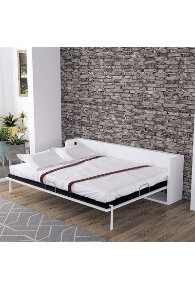 Araf Mobilya Inci Yatay Açılır Çift Kişilik Katlanır Duvar Yatağı