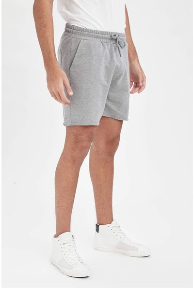 Soydance Ince Kumaş Penye Şort Gri