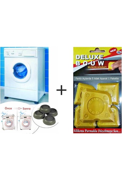 Eym Saban Çamaşır Makinesi Titreşim Ayağı + Silikon Çekme Aparatı Set