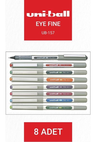 Pilot Uni-Ball Eye Fıne UB-157 Roller Kalem 8 Renk Set