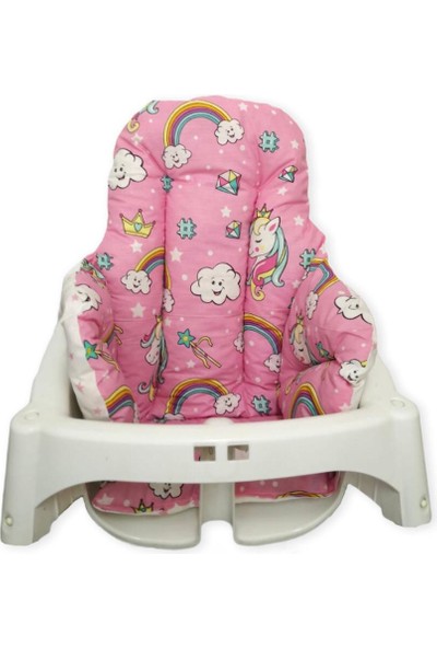 Bebek Özel Bebek/çocuk Mama Sandalyesi Minderi Pembe Unicorn ve Pembe Yıldızlı Bebek Özel Bebek/çocuk Mama Sandalyesi Minderi Pembe Unicorn ve Pembe Yıldızlı