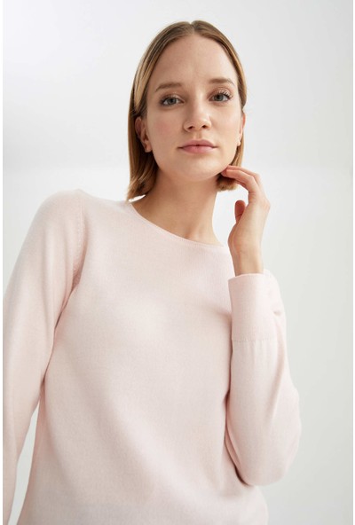 DeFacto Basic Bisiklet Yaka Relax Fit Ekstra Yumuşak Kaşmir Dokulu Triko Kazak F7091AZ21WN DeFacto Basic Bisiklet Yaka Relax Fit Ekstra Yumuşak Kaşmir Dokulu Triko Kazak F7091AZ21WN