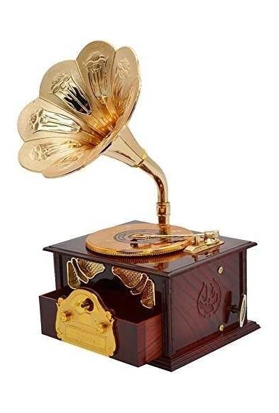 Hediye Filesi Dekoratif Nostaljik Gramofon Müzik Kutusu Hediye Filesi Dekoratif Nostaljik Gramofon Müzik Kutusu