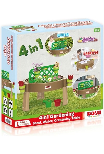 Dolu Oyuncak 3076 Dolu, Bahçe, Kum Su Aktivite Masası 4 Ü 1 Arada