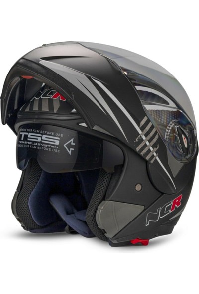 Ncr Çene Açılır Güneş Vizörlü Mat Siyah Kask