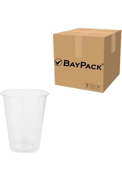 Baypack Şeffaf Plastik Bardak 180 cc 100'LÜ (1 Koli 3000 Adet)