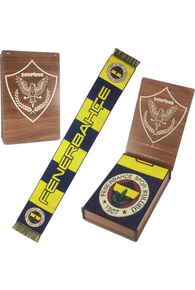 Fenerbahçe Lisanslı Akrilik Atkı Özel Ahşap Kutulu