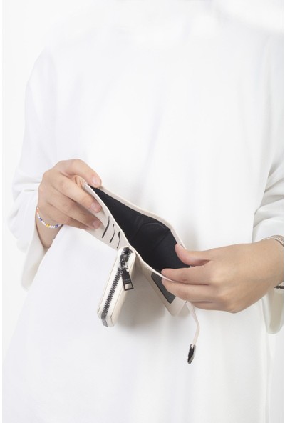 Bijuhome Süet Kumaş Çok Cepli Kadın Cüzdan