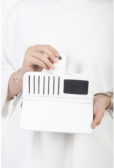 Bijuhome Saten Kumaş Çok Cepli Kadın Cüzdan