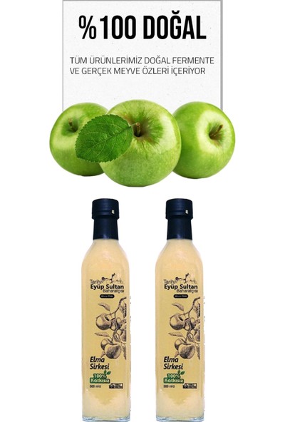 Tarihi Eyüp Sultan Baharatçısı 2x 500ML Doğal Elma Sirkesi