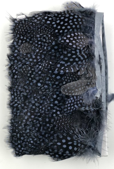 Hayalperest Boncuk Mavi Gri Puanlı Gine Tavugu Tüyü