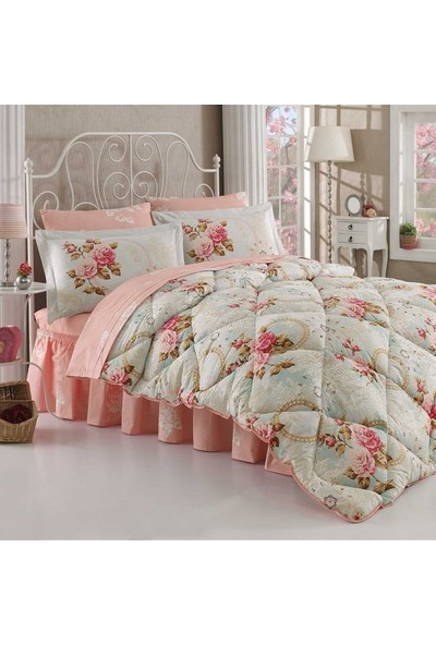 Hobby Poplin Çift Kişilik Uyku Seti Clementina-Pembe