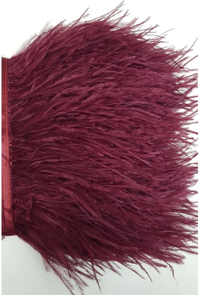 Hayalperest Boncuk Bordo Deve Kuşu Tüyü 1 mt