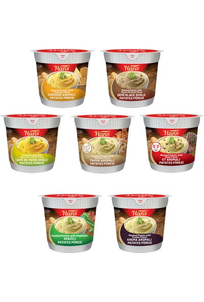Hans Bardakta Hazır Patates Püresi Deneme Paketi Mix 7 'li Hans Bardakta Hazır Patates Püresi Deneme Paketi Mix 7 'li