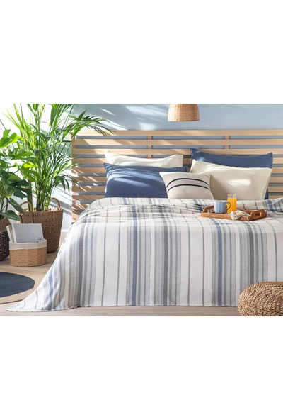 English Home Contemporary Ipliği Boyalı Tek Kişilik Pike 150X220 cm Gri-Lacivert English Home Contemporary Ipliği Boyalı Tek Kişilik Pike 150X220 cm Gri-Lacivert