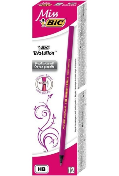Bıc Evolutıon Mıss Pembe Kurşun Kalem Hb 12 Adet Bıc Evolutıon Mıss Pembe Kurşun Kalem Hb 12 Adet