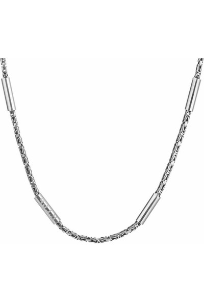 Candie Silver Silindir Kaplama Tasarımlı 3,5 Mm-55 cm Kral Zincirli Erkek Gümüş Kolye