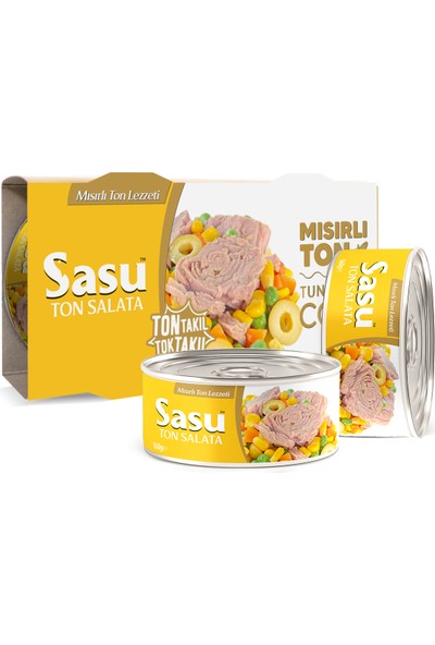 Sasu Mısırlı Ton Salata 3X160G Iri Parça Sasu Mısırlı Ton Salata 3X160G Iri Parça