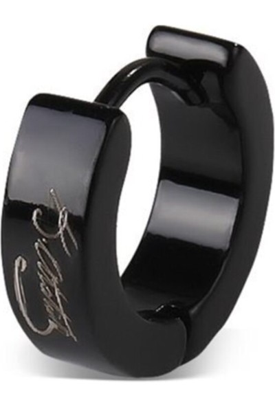 Takıconcept Erkek Siyah Kemal Atatürk Halka Küpe