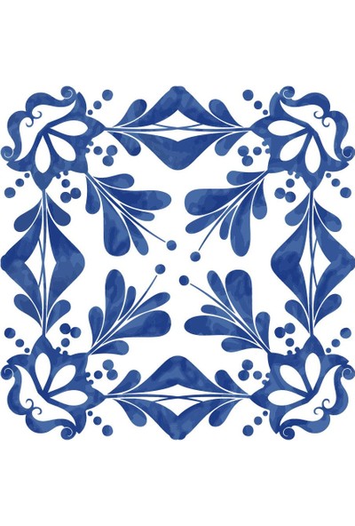 Dijitalya | Mavi Fayans Deseni Folyo Kaplama Sticker - 12 Adet Dijitalya | Mavi Fayans Deseni Folyo Kaplama Sticker - 12 Adet