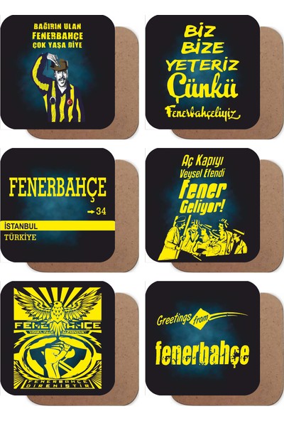 Hayat Poster Fenerbahçe 6lı Ahşap Bardak Altlığı Seti Hayat Poster Fenerbahçe 6lı Ahşap Bardak Altlığı Seti