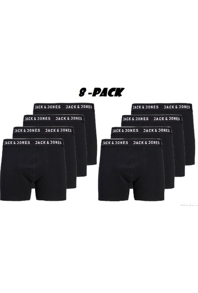 Jack & Jones Erkek Siyah Renk 8 Adet Boxer