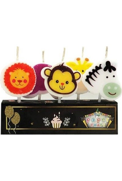 Happyland 1 Paket Safari Özel Kutulu 5 Li Doğum Günü Pasta Mumu Happyland 1 Paket Safari Özel Kutulu 5 Li Doğum Günü Pasta Mumu