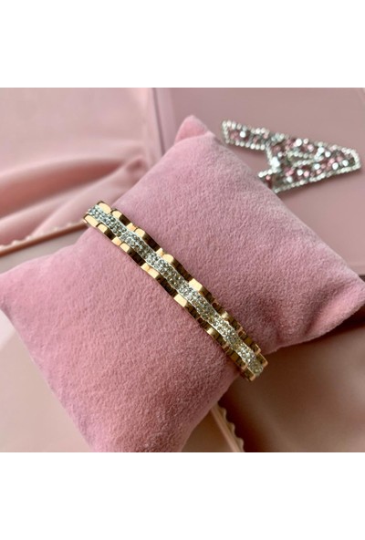 Ayça Kılıç Design Çelik Taşlı Kelepçe Ayça Kılıç Design Çelik Taşlı Kelepçe