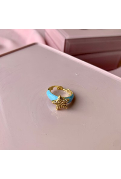 Ayça Kılıç Design Yıldız Motifli Renkli Yüzük (Taşlı)