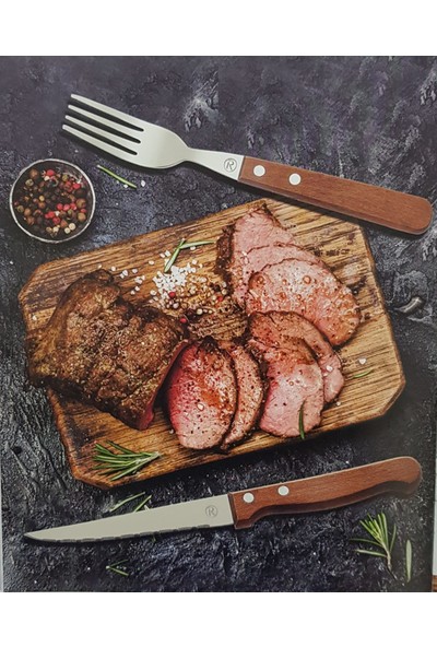 Kuzey Home Steak 2 Li Çatal Bıçak Ahşap Saplı