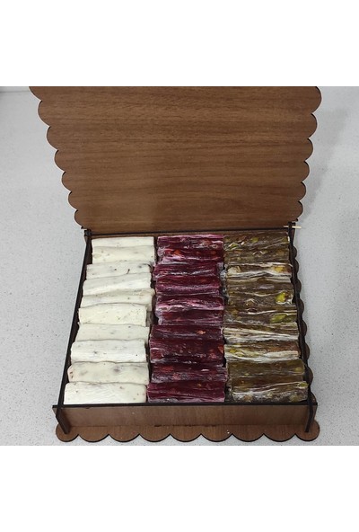 Tarihi Antep Kahvecisi Fitil Lokum Sütlü,narlı.sade Fıstık Dolgulu 500 gr