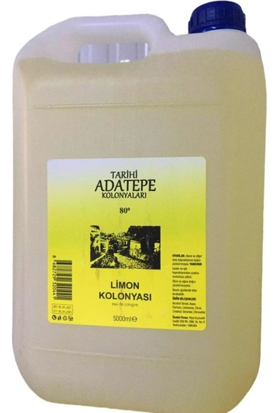 Tarihi Adatepe Kolonyaları Tarihi Adatepe 5 Litre Limon Kolonyası 80 Derece Tarihi Adatepe Kolonyaları Tarihi Adatepe 5 Litre Limon Kolonyası 80 Derece
