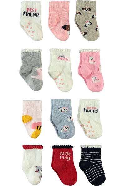 Step Kız Bebek 12'li Çorap Set 0-24 Ay Ekru Step Kız Bebek 12'li Çorap Set 0-24 Ay Ekru
