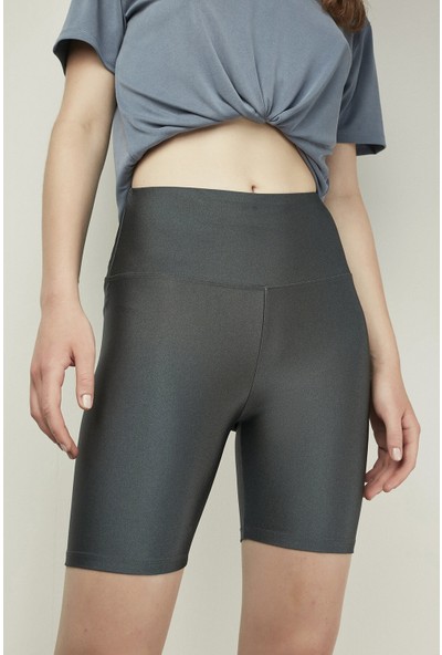 Penti Antrasit Shiny Biker Şort