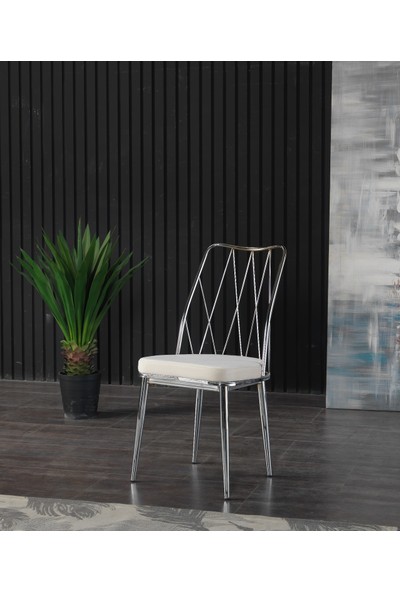 Erva Fulya Sandalye Gümüş
