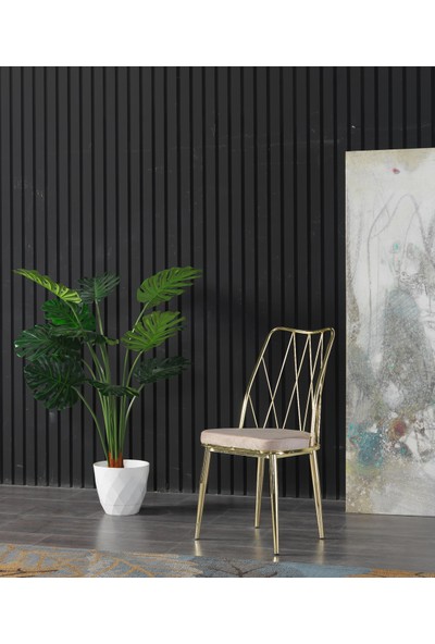 Erva Fulya Sandalye Gold