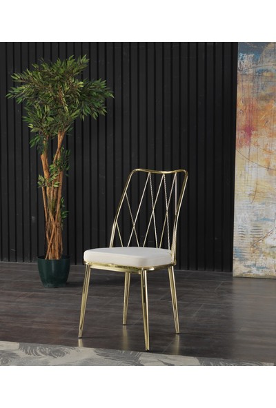 Erva Fulya Sandalye Gold