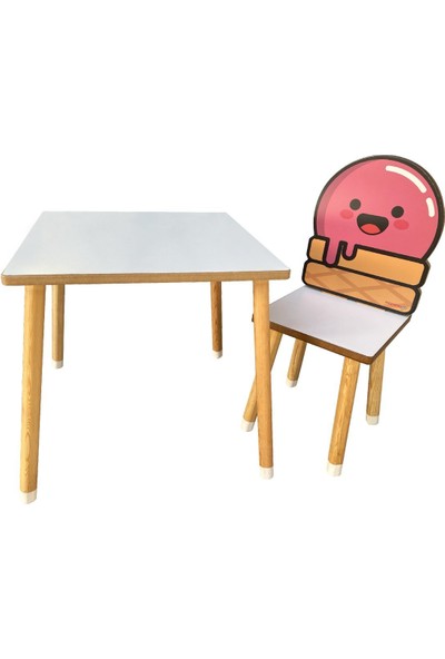 Mammago Çocuk Aktivite Masa ve Sandalye Takımı-Top Dondurma-Yaz Sil Özellikli