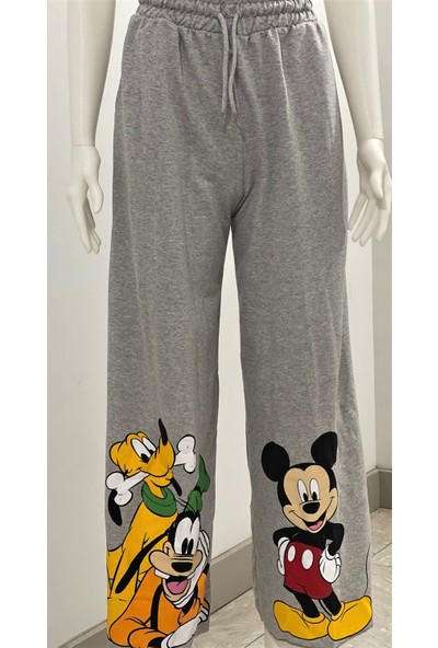 Lck Fashion Mickey Mouse Gri Pantolonu