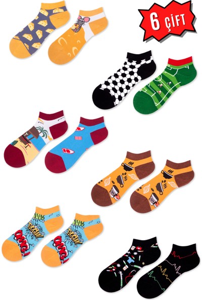 Dayco Desenli Renkli Unisex Patik Çorap Yeni Sezon