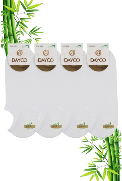 Dayco Bayan Premium Bambu Sneakers Görünmez Spor Çorap Beyaz