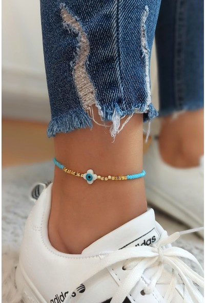 ÇLK Accessories Kristal Boncuk Yonca Figür Halhal TRHALHAL4082 B31753 ÇLK Accessories Kristal Boncuk Yonca Figür Halhal TRHALHAL4082 B31753