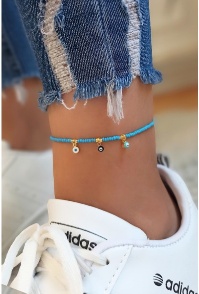 ÇLK Accessories Boncuklu Minimal Nazar Boncuk Halhal TRHALHAL4083 B31503 ÇLK Accessories Boncuklu Minimal Nazar Boncuk Halhal TRHALHAL4083 B31503