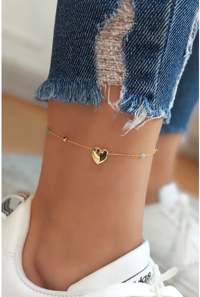 ÇLK Accessories Kristal Minik Boncuk Detay Kalp Figür Halhal TRHALHAL4089 B31503 ÇLK Accessories Kristal Minik Boncuk Detay Kalp Figür Halhal TRHALHAL4089 B31503