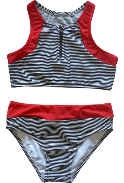 Endeep Genç Kız Fermuar Detaylı Siyah Bikini Takımı Endeep Genç Kız Fermuar Detaylı Siyah Bikini Takımı