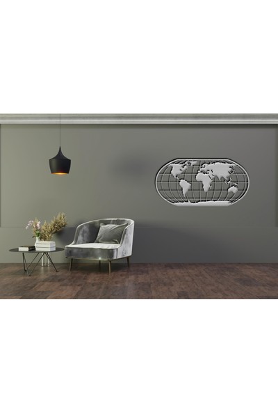 Dünya Haritası Metal Tablo - Makel Concept Dünya Haritası Metal Tablo - Makel Concept