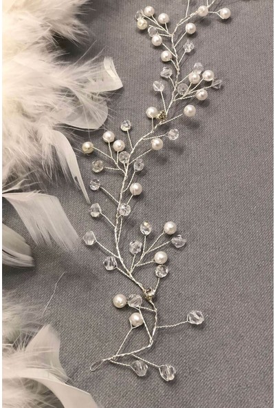 Hayalperest Boncuk Krem Incili Kristal Taşlı Saç ve Türban Aksesuarı Hayalperest Boncuk Krem Incili Kristal Taşlı Saç ve Türban Aksesuarı
