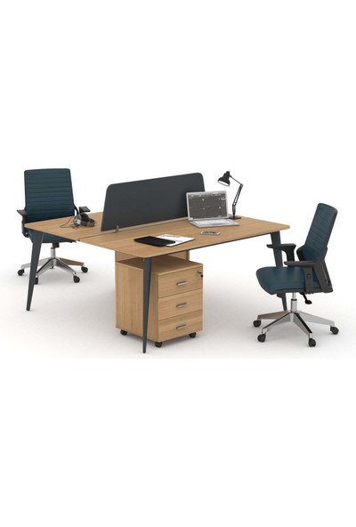 Uzay Ofis Cover Çoklu Çalışma Masası - Marbella - Antrasit