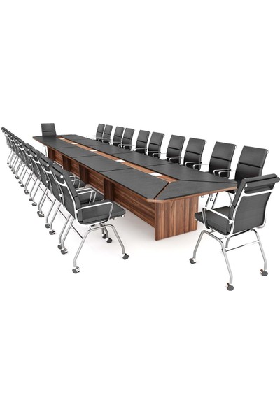 Uzay Ofis Lares Toplantı Masası - Sandık - Siyah - 747 cm